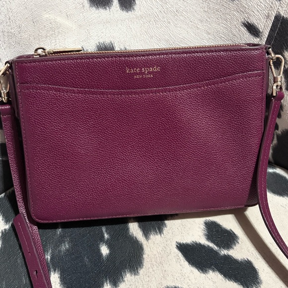 Bags | 48 Kate Spade Purple Leather Crossbody | Poshmark
